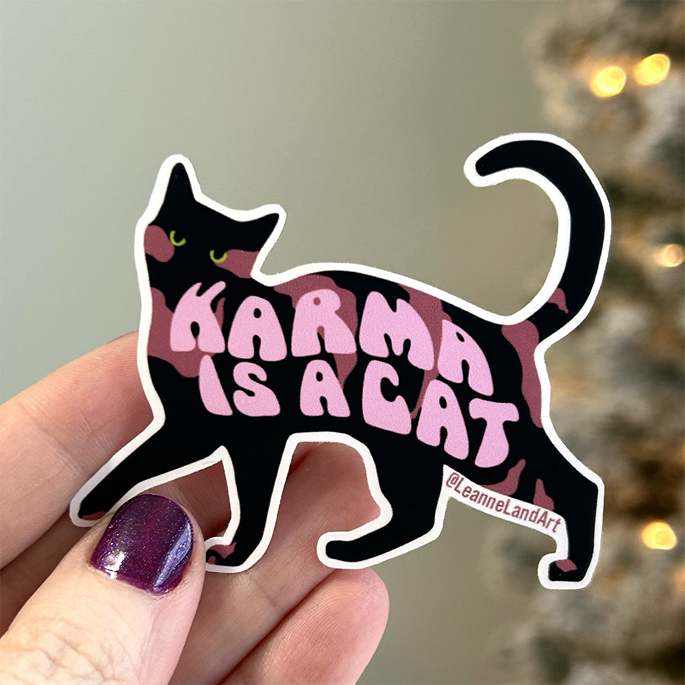 🐈‍⬛ KARMA IS A CAT Sticker Taylor Swift Inspired 🌙 – LeanneLandArt